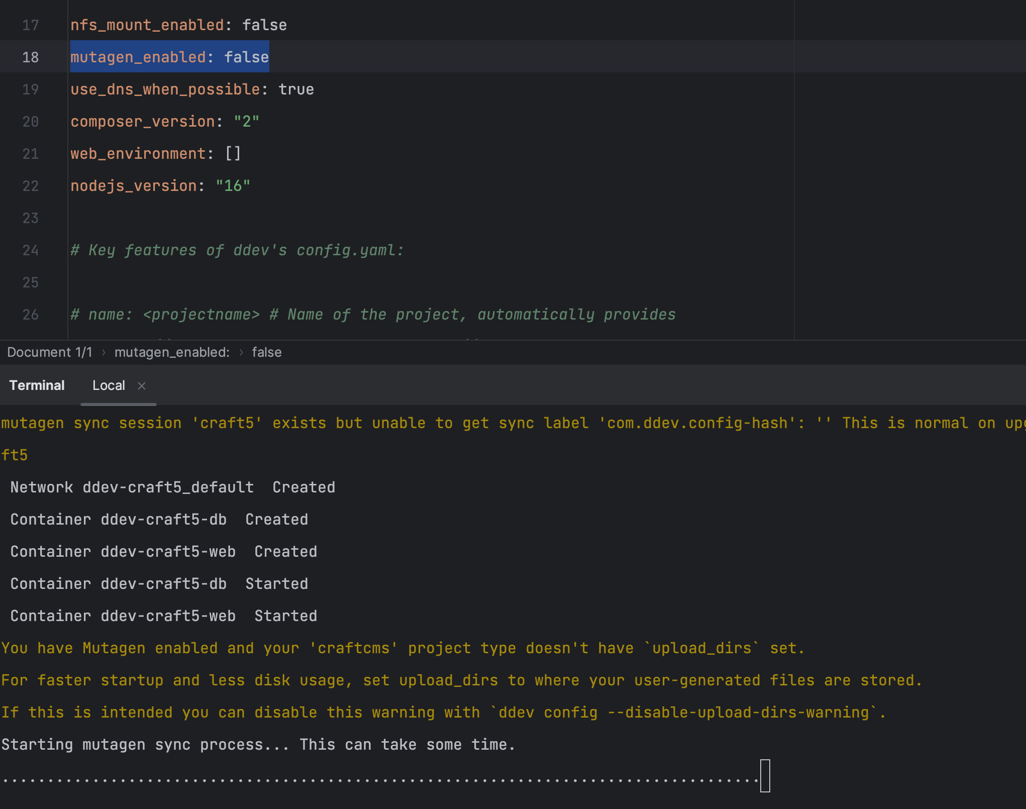 Mutagen being treated as enabled even though it’s not · Issue #5240 · ddev/ddev · GitHub