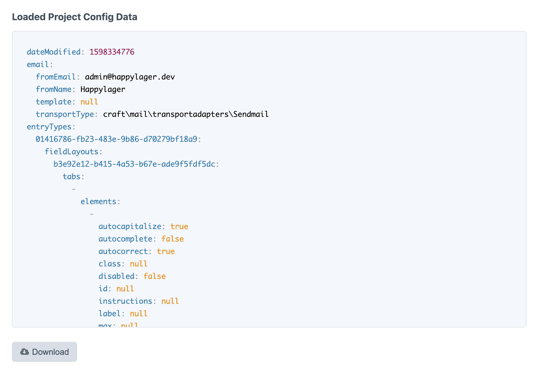 Add ability to download project.yaml file · Issue #3979 · craftcms/cms · GitHub