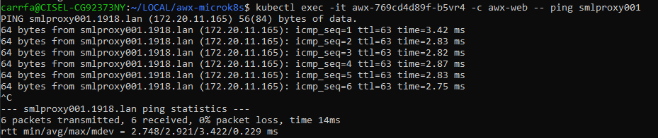 AWX 19.0.0 is not using the search domains and nameserver specified in the container resolv.conf ...