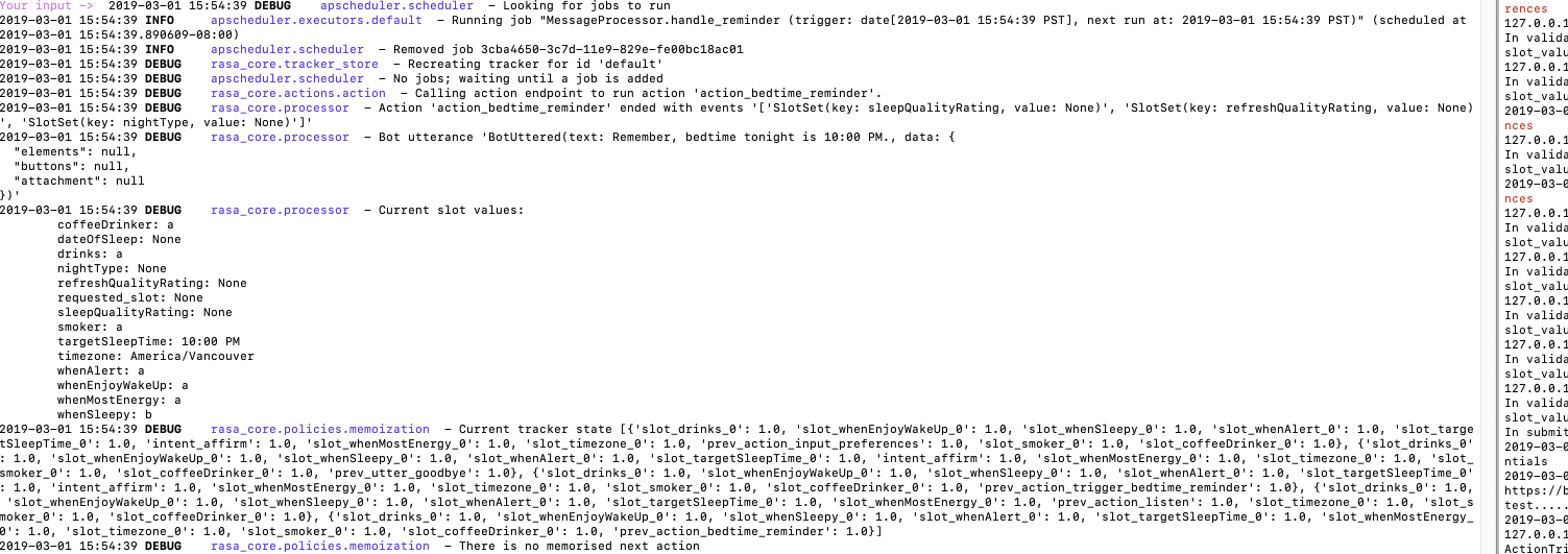 Action in Reminder runs but message is not displayed on command line · Issue #3022 · RasaHQ/rasa ...