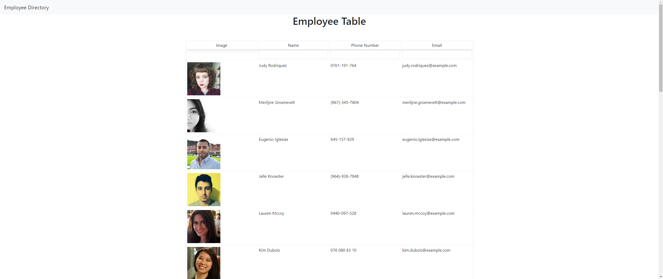GitHub - BrockThigpen/Employee-Directory: This app gives the user the ...