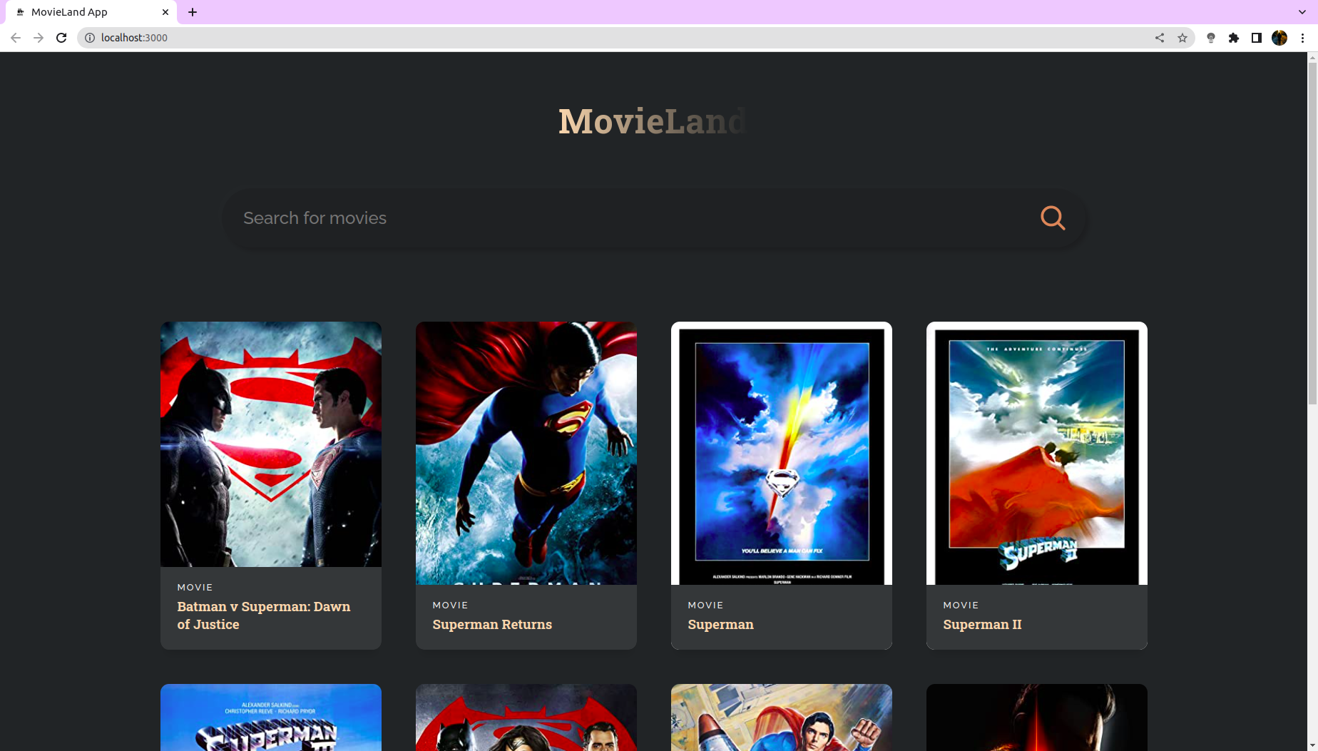 GitHub - soaibshaikh/MovieLand-App: Movie land App is a website made using React Js which works ...
