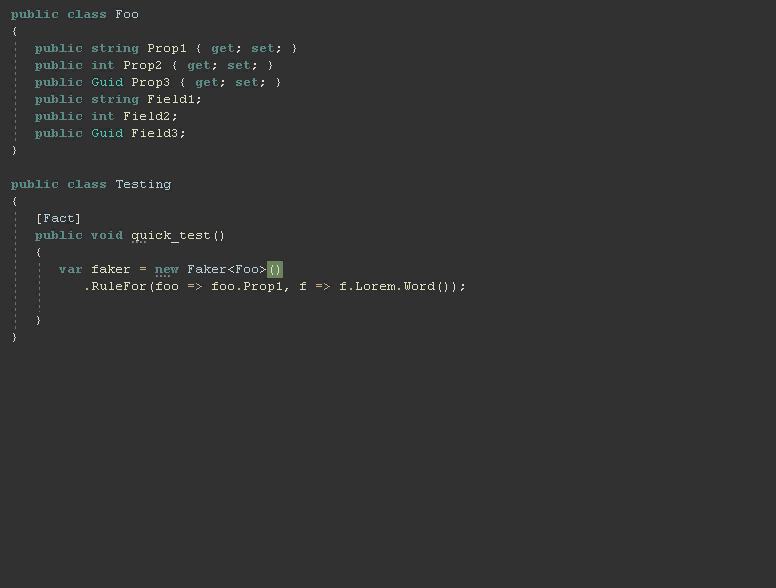 [Question] RuleFor code generating for all properties · Issue #129 · bchavez/Bogus · GitHub