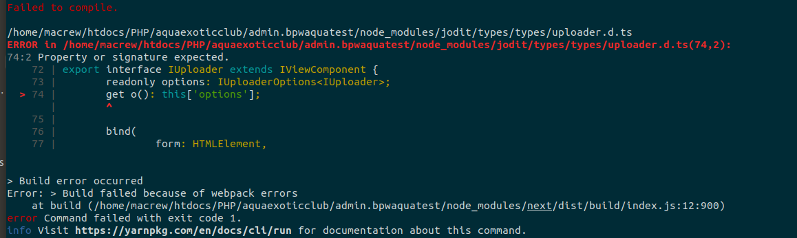 Build Error Property Or Signature Expected · Issue 174 · Jodit Jodit React · Github