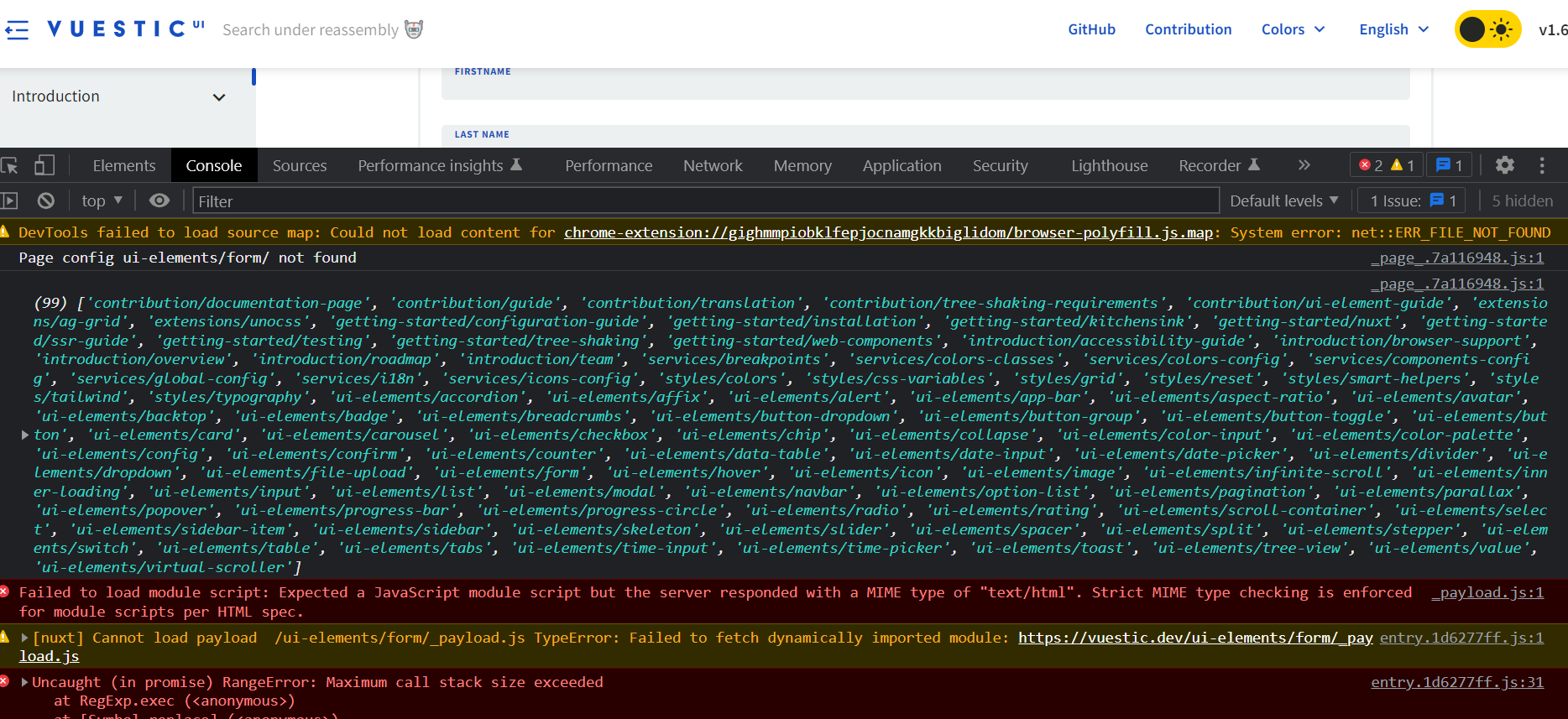 Docs site freezes | Сайт с документацией зависает намертво · Issue #3331 · epicmaxco/vuestic-ui ...