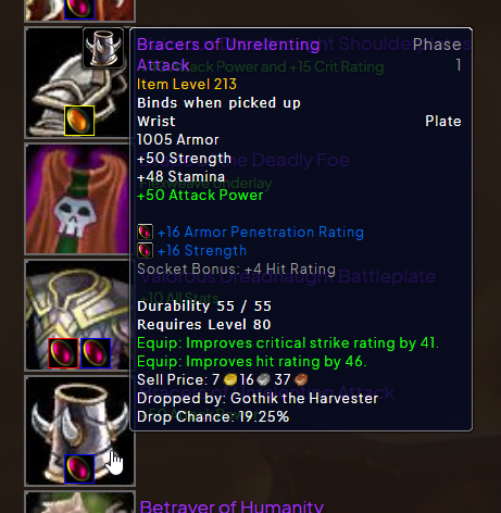 UI bug: Wrists slot having more gem than gem socket that is available · Issue #929 · wowsims ...