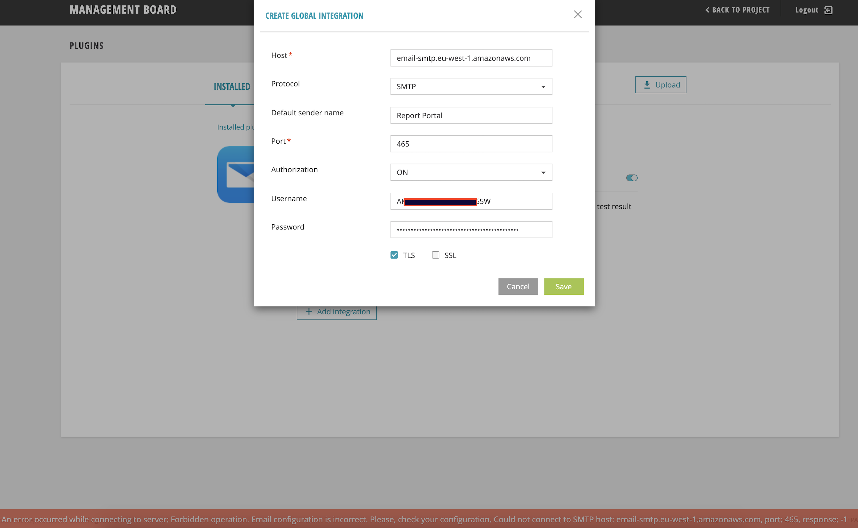 Cannot add Email Server integration · Issue #1114 · reportportal ...
