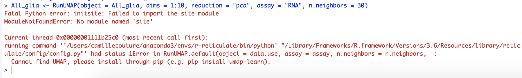 RunUMAP was working fine and now it has stopped working · Issue #1873 ...
