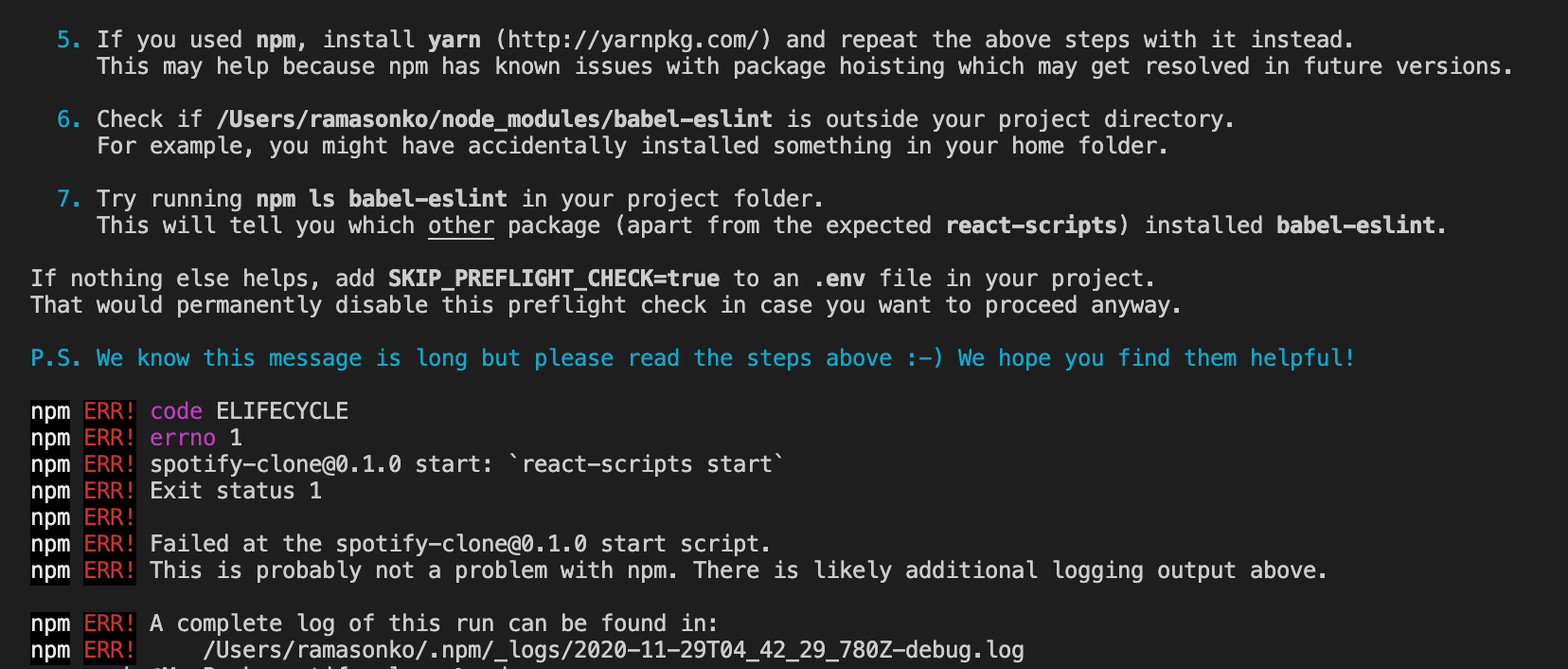 npm start problem · Issue #10166 · facebook/create-react-app · GitHub