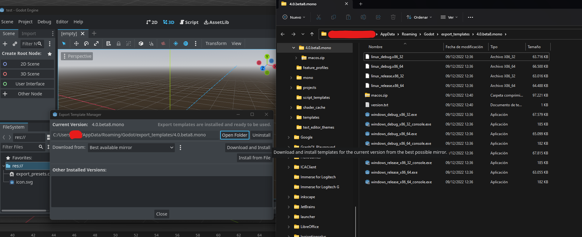 No export template found at the expected path · Issue #69921 · godotengine/godot · GitHub