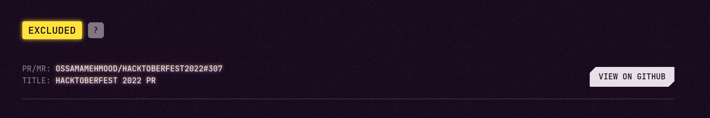 Excluded From Hacktoberfest · Issue 308 · Ossamamehmoodhacktoberfest · Github