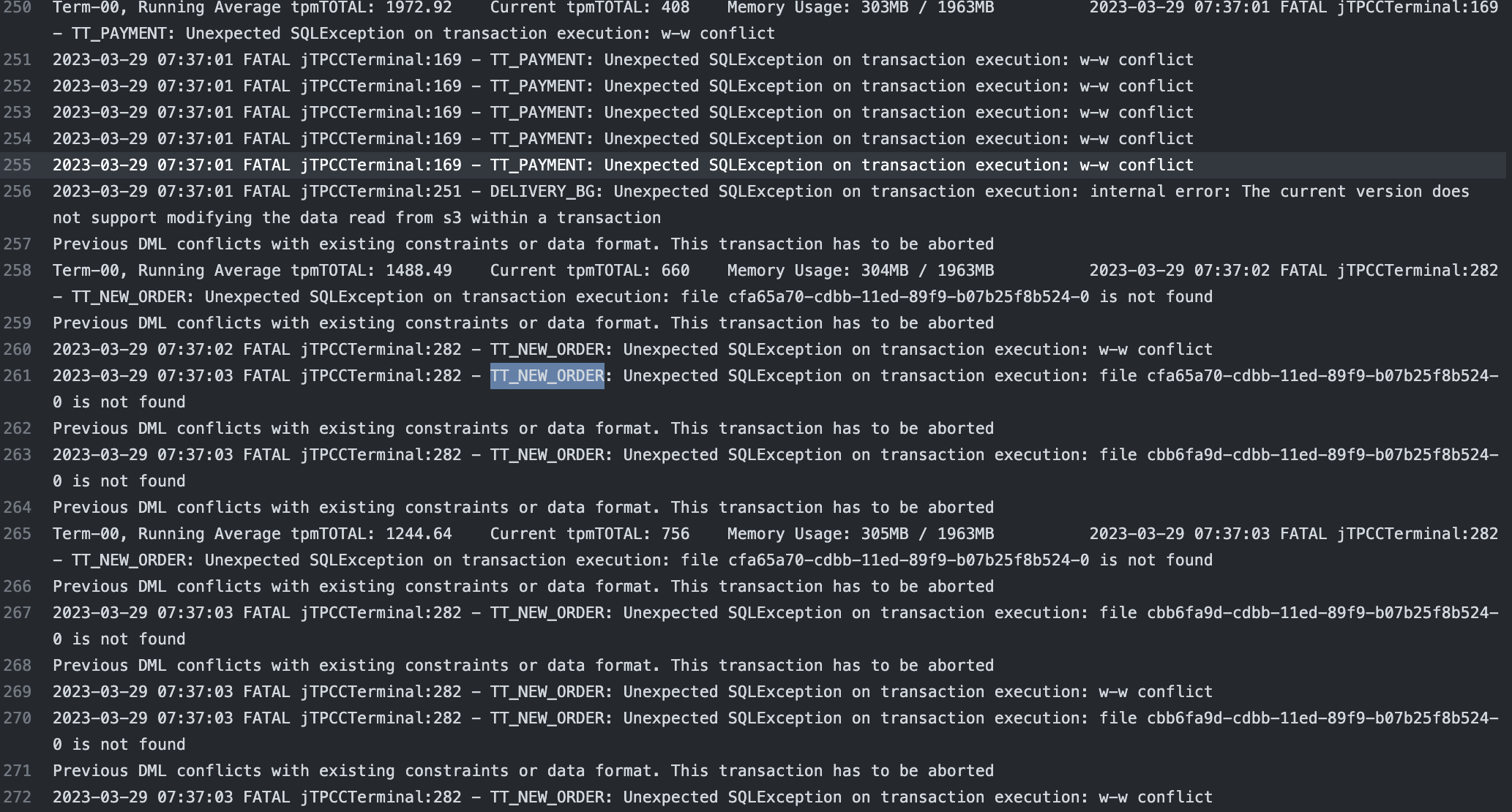 [Bug]: mo report file not found when run tpcc 10 warehouse and 50 terminals · Issue #8775 ...