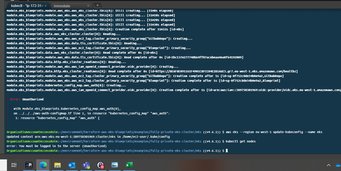[Bug]: EKS Fully Private Cluster error authconfigmap · Issue #824 · aws-ia/terraform-aws-eks ...
