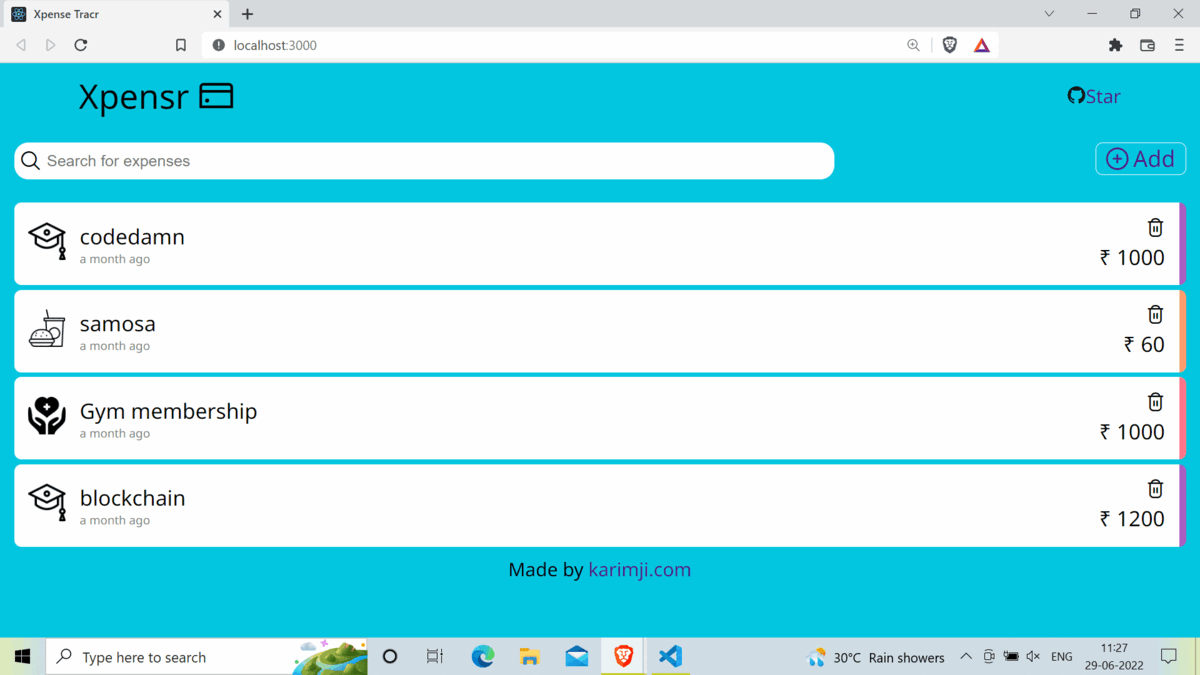 GitHub - mozammilkarim/Expense-Tracker: React Project To keep track of ...
