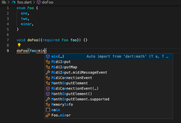 Autocomplete Should Prefer Completions Of A Compatible Type · Issue 3265 · Dart Code Dart Code