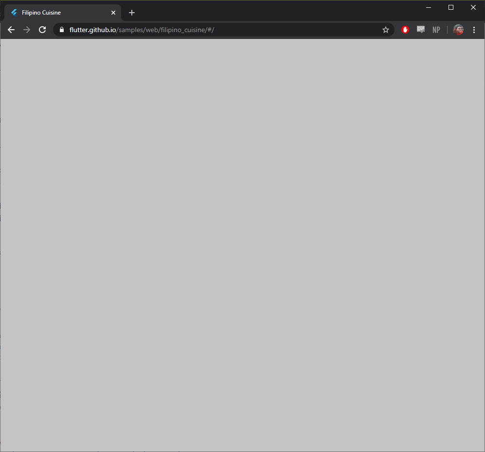filipino_cuisine just loads grey screen · Issue #467 · flutter/samples · GitHub