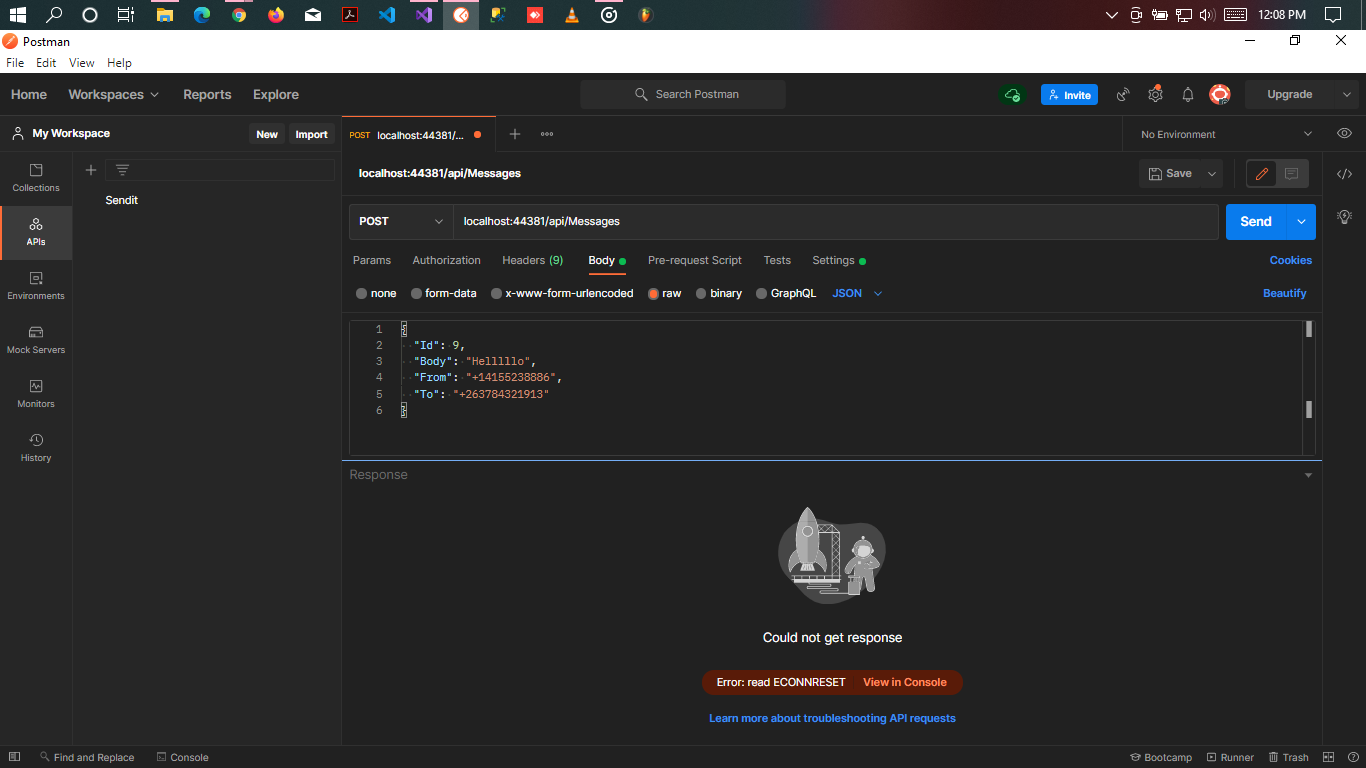 Couldnt Get A Response · Issue 10801 · Postmanlabs Postman App Support · Github