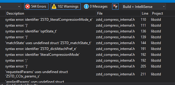 Failed on VS2017 Comminity · Issue #1535 · facebook/zstd · GitHub
