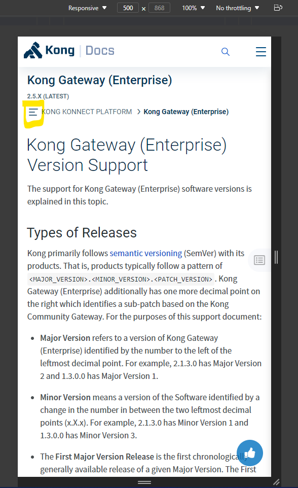 Improve pop-out mobile left sidebar menu · Issue #3153 · Kong/docs.konghq.com · GitHub