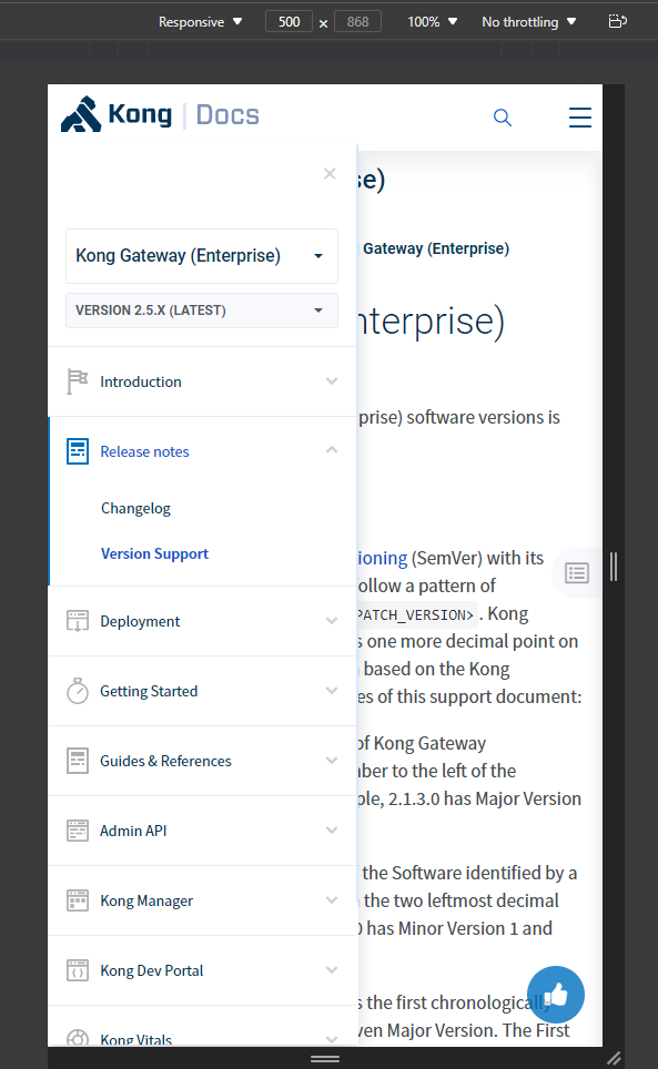 Improve pop-out mobile left sidebar menu · Issue #3153 · Kong/docs.konghq.com · GitHub