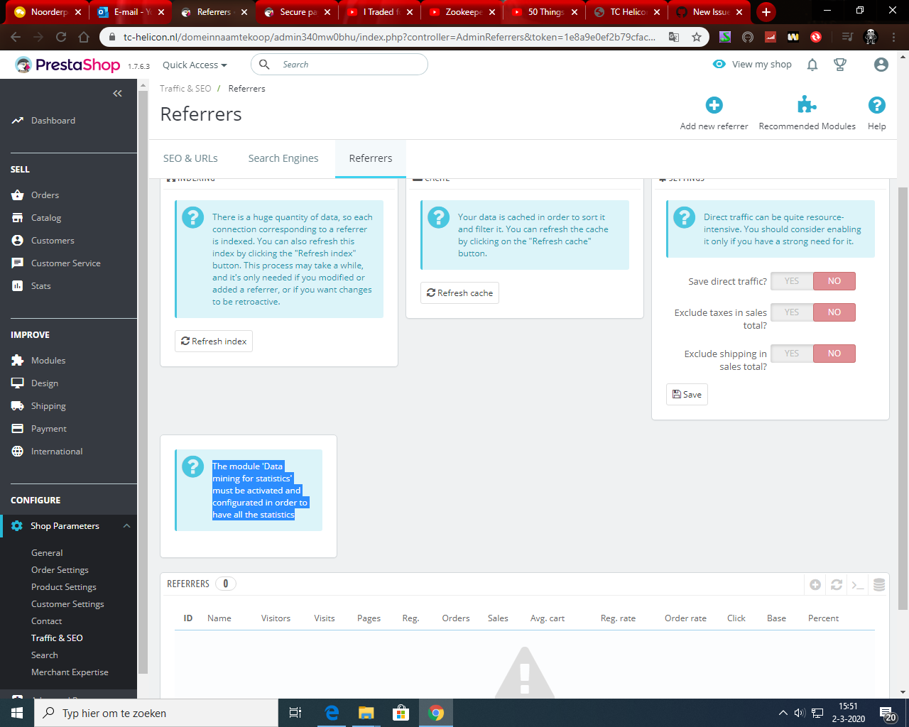 Referrer doesn't recognize the data mining for statistics module · Issue #17922 · PrestaShop ...