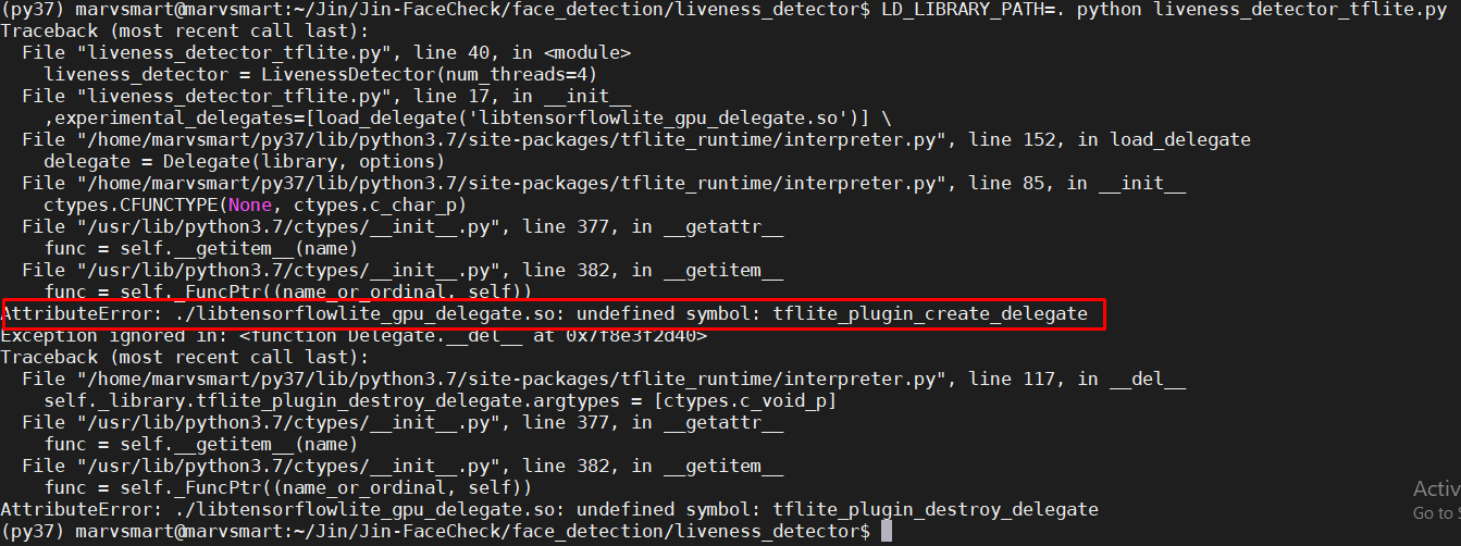 Issues when Cross-building TFLite GPU Delegate and loading the built so file in Python · Issue ...