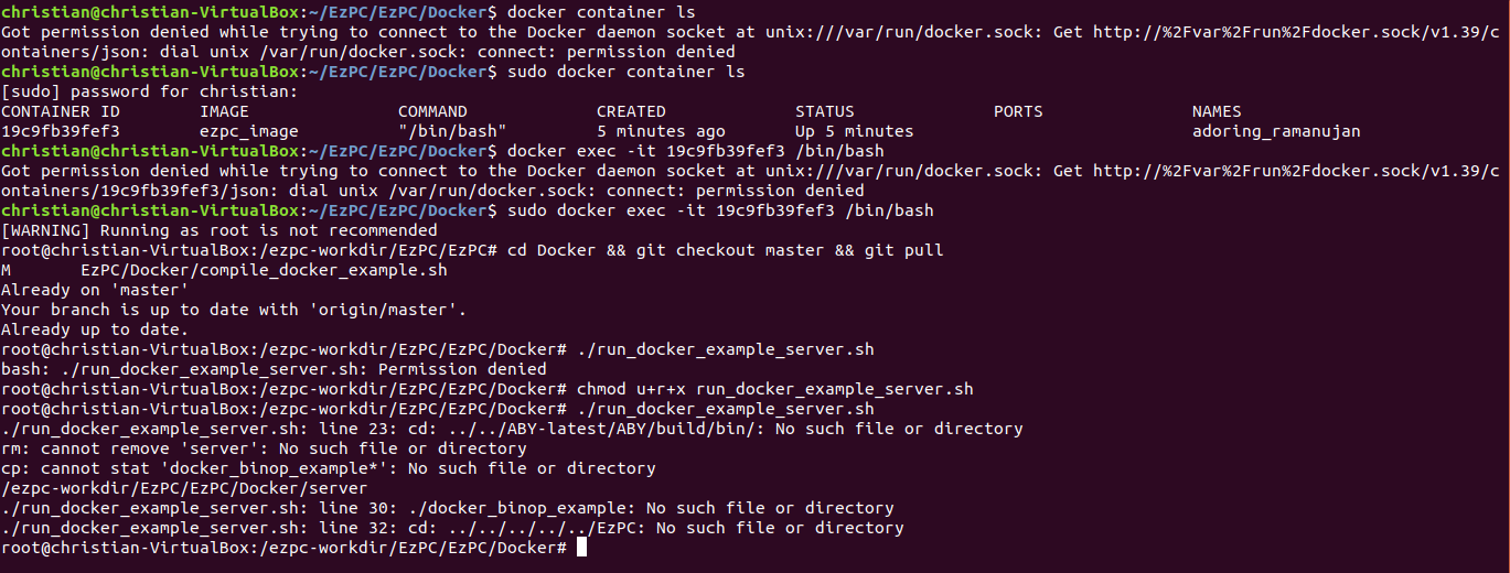 Running Docker for EzPC ends at step 32/38 · Issue #15 · mpc-msri/EzPC · GitHub