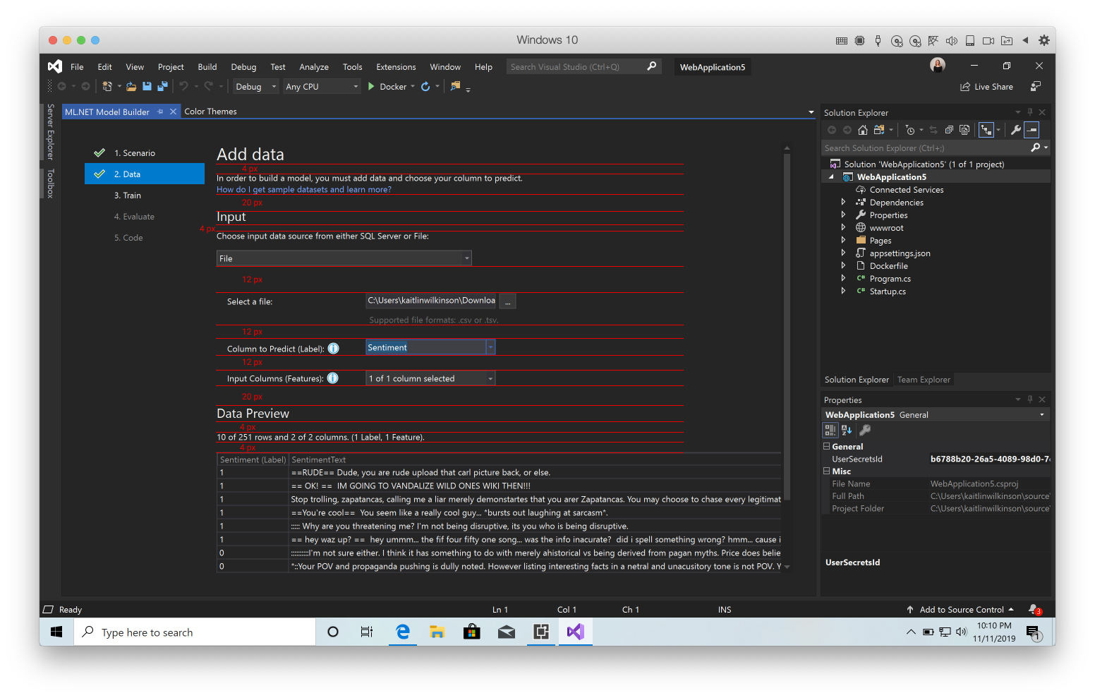 Bugs for: Text Scenarios / Data Screen ----> fixed · Issue #338 · dotnet/machinelearning ...