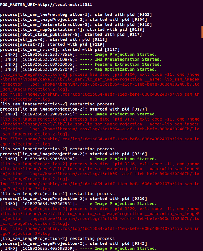 Image projection keeps restarting! · Issue #232 · TixiaoShan/LIO-SAM ...