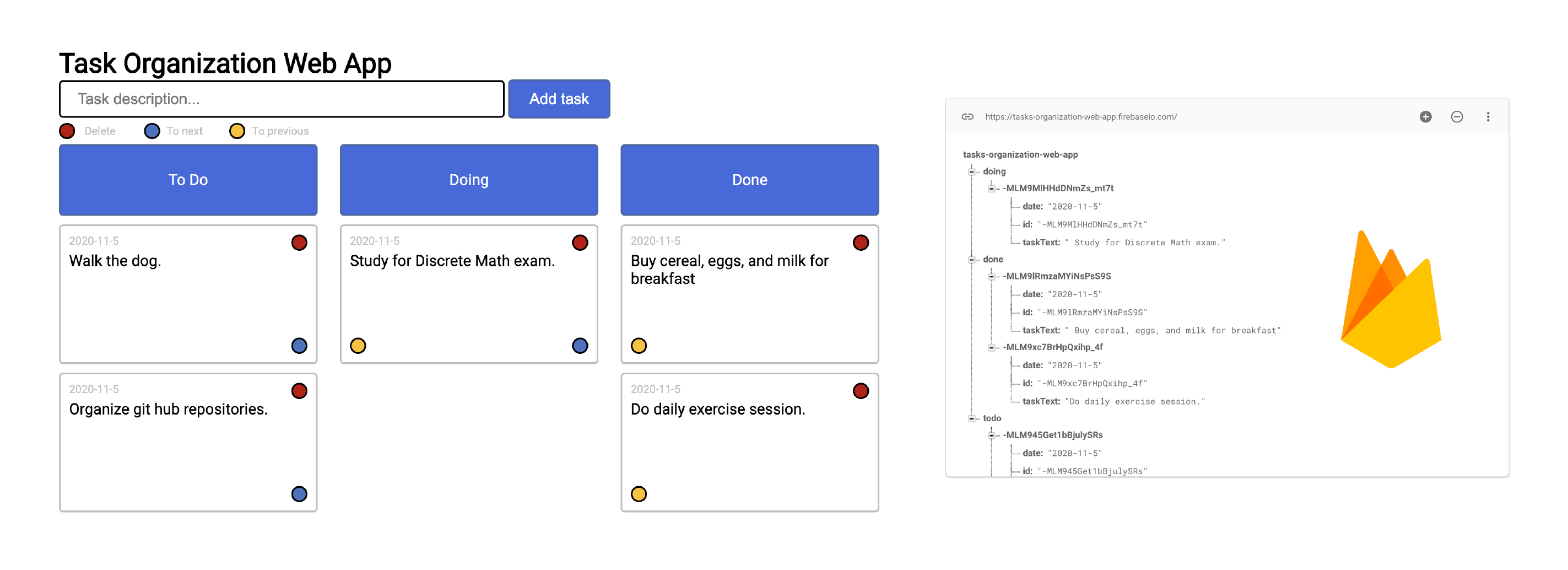 GitHub - nicolaspenagos/tasks-organization-web-app: Dashboard to ...