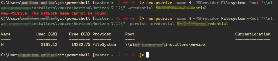 New-PSDrive fails with a UNC path with a trailing backslash when combined with -Persist · Issue ...