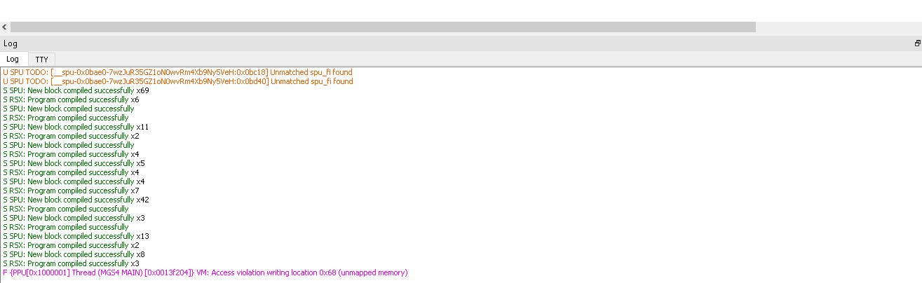 Metal gear solid 4 error: Access violation writing location 0x68 (unmapped memory) · Issue ...
