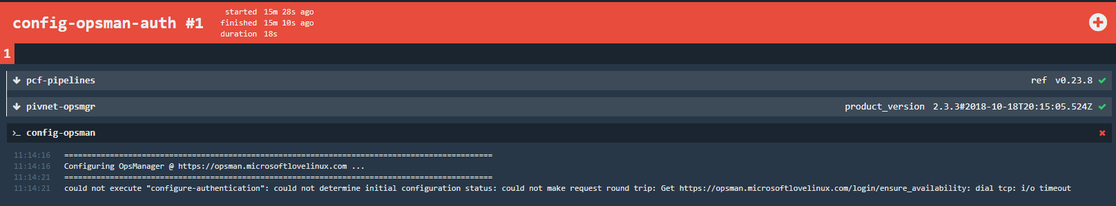 Get https://opsman. /login/ensure_availability: dial tcp: i/o timeout · Issue #370 · vmware ...