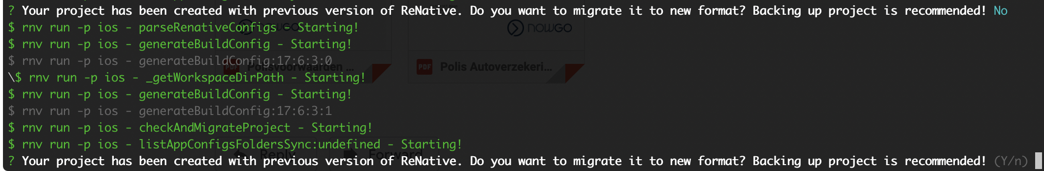 Running newer rnv with older project brings the migration question twice · Issue #261 · flexn-io ...