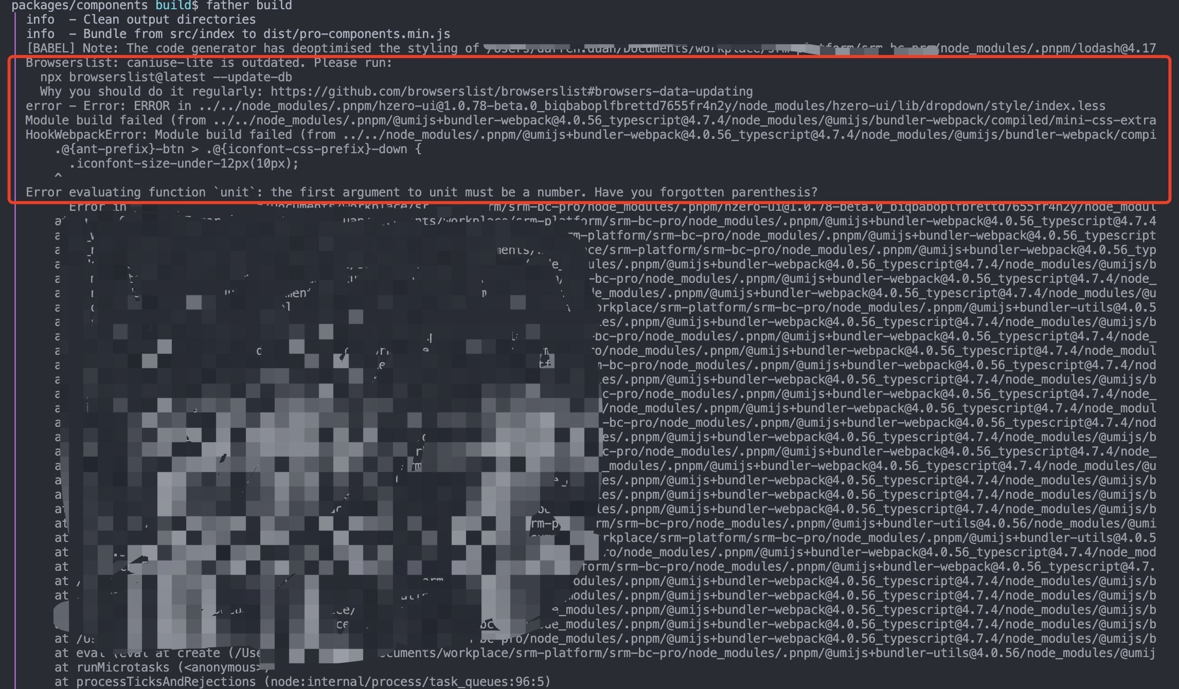 使用dumi打包less文件报错，烦请帮忙看看 · Issue #1532 · umijs/dumi · GitHub