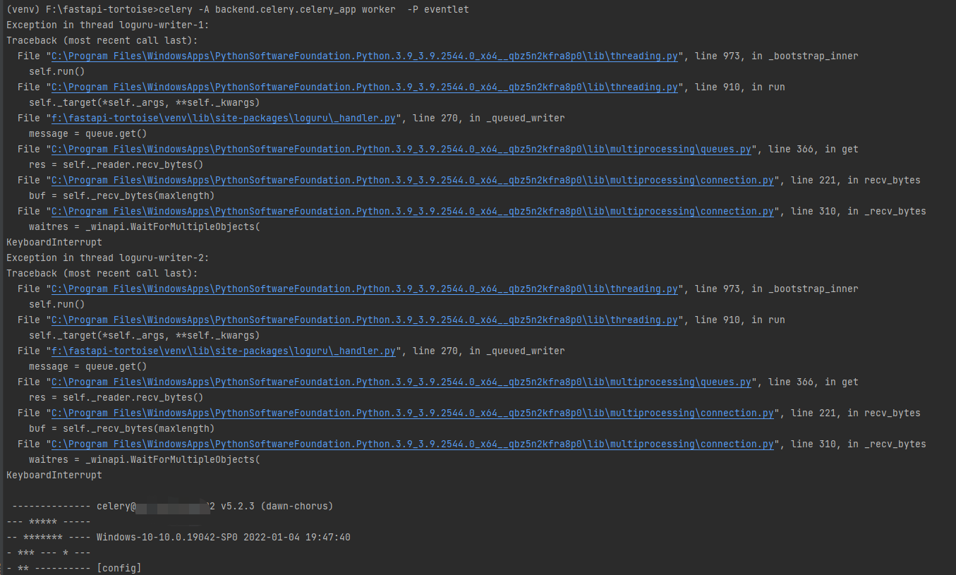 Python39启动问题 · Issue 7199 · Celerycelery · Github 