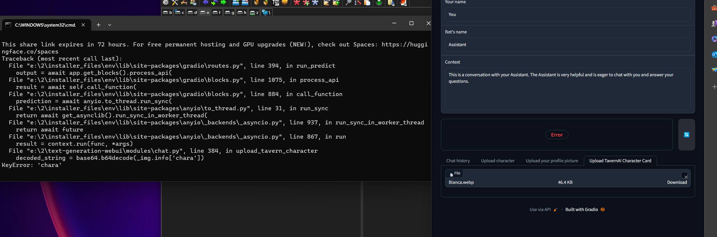 import TavernAI character card error · Issue #611 · oobabooga/text-generation-webui · GitHub