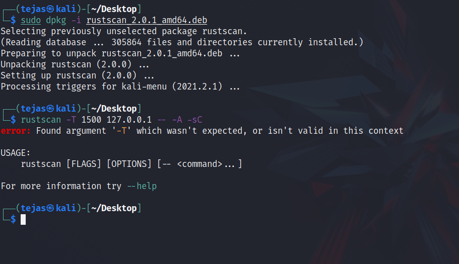 Found Argument which wasn't expected - UPDATE THE README and Program ...