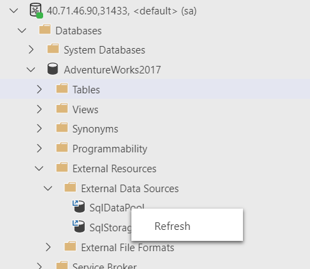ADS Right Click and "Script as" Option Not available for External Data Sources · Issue #7406 ...