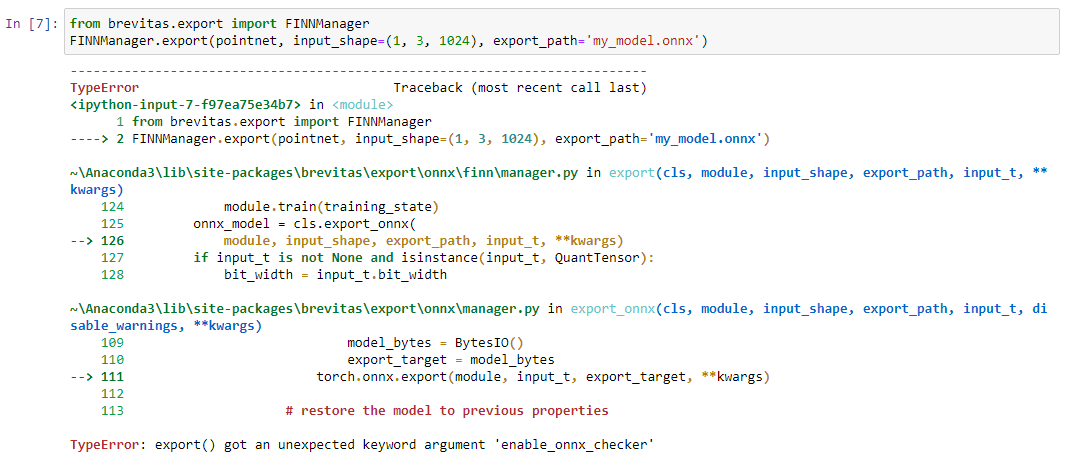 TRAINED BREVITAS MODEL CAN NOT BE EXPORTED TO ONNX · Issue #402 · Xilinx/brevitas · GitHub