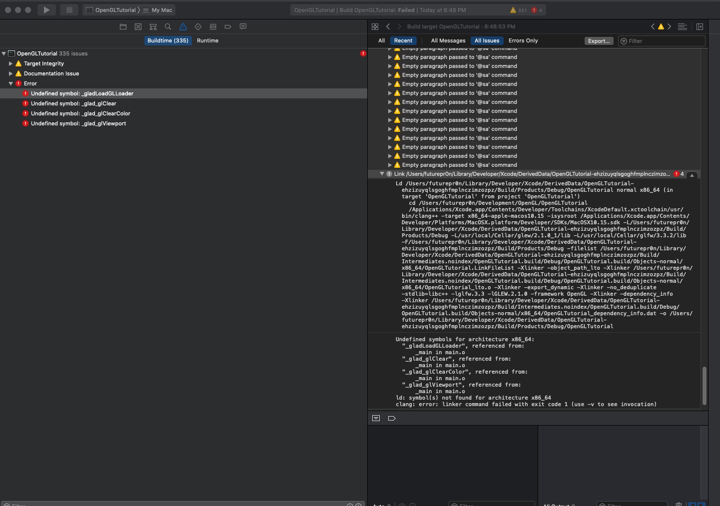 Trying to install glad for use in Xcode for Mac/osx, not recognizing · Issue #261 · Dav1dde/glad ...