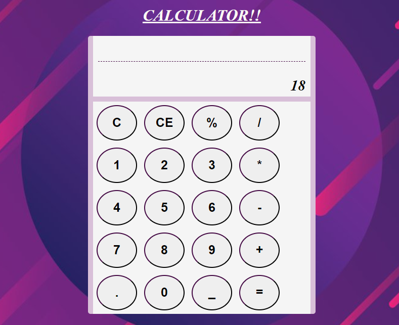 GitHub - Vidushiii/Calculator: It is a basic calculator developed using Javascript.