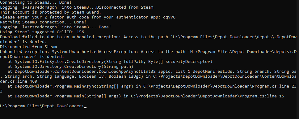 Access Denied · Issue 292 · Steamredepotdownloader · Github