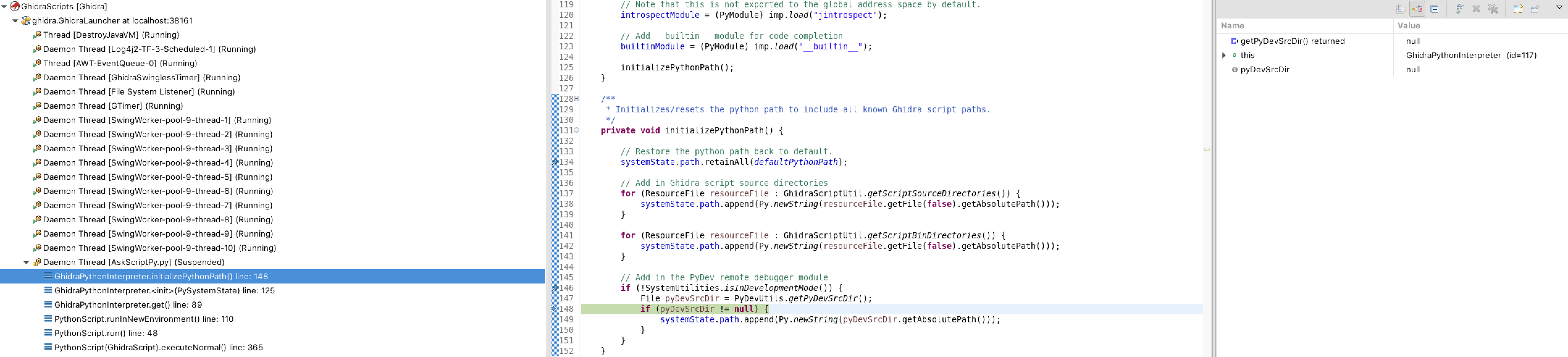 GhidraDev cannot set eclipse.pysrc.dir property when PyDev is installed in dropins folder ...