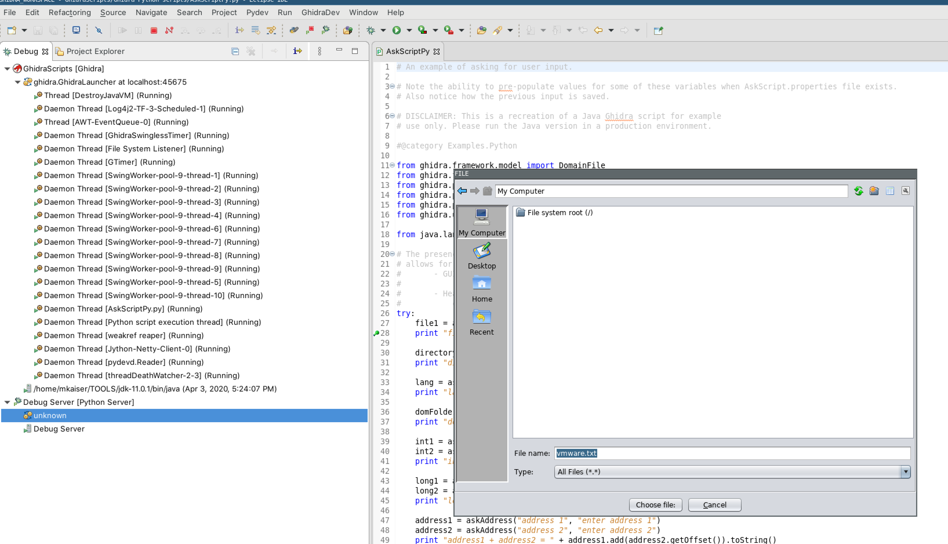 GhidraDev cannot set eclipse.pysrc.dir property when PyDev is installed in dropins folder ...