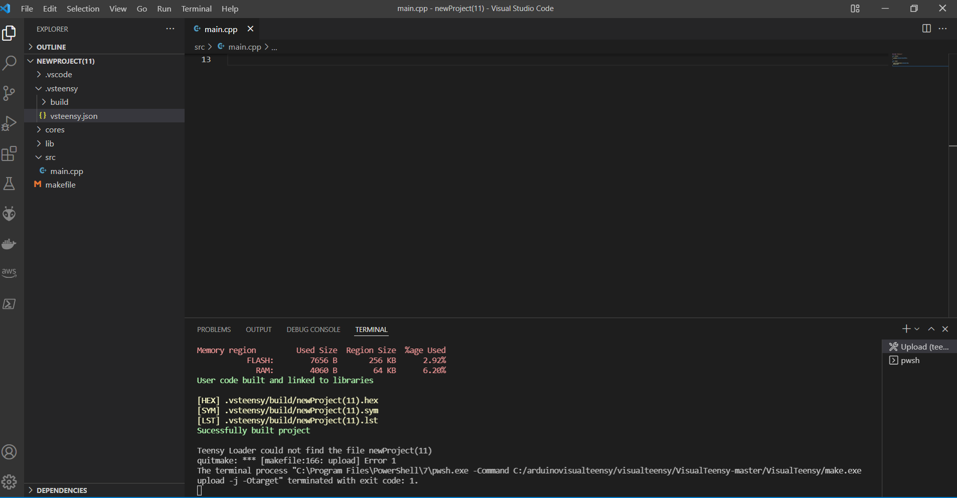 Error uploading with tyCommander · Issue #70 · luni64/VisualTeensy · GitHub