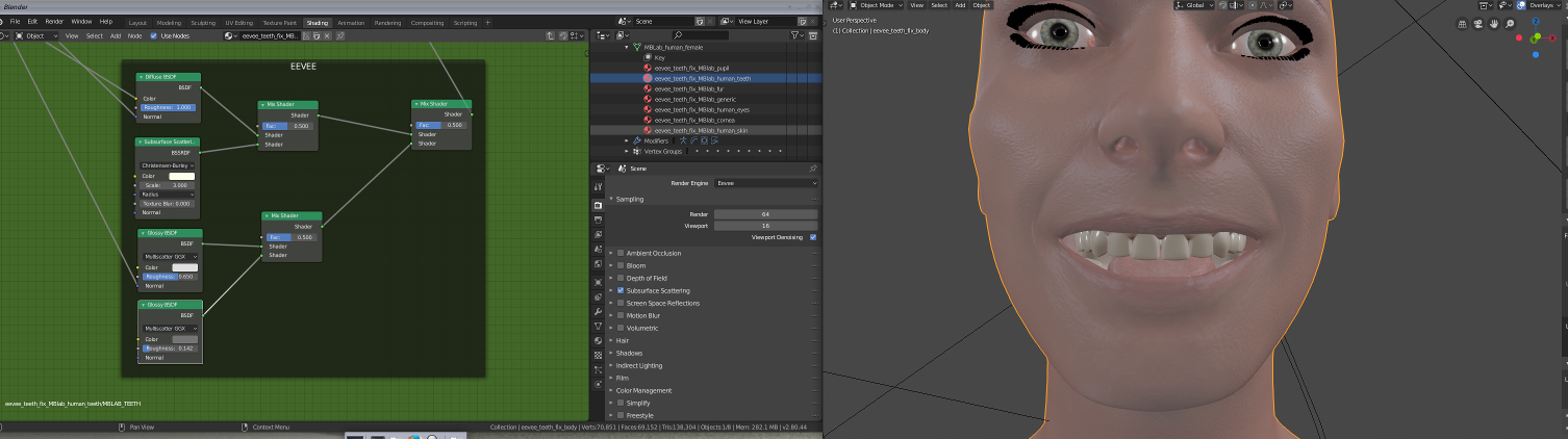 Improve teeth shader when using EEVEE · Issue #88 · animate1978/MB-Lab · GitHub