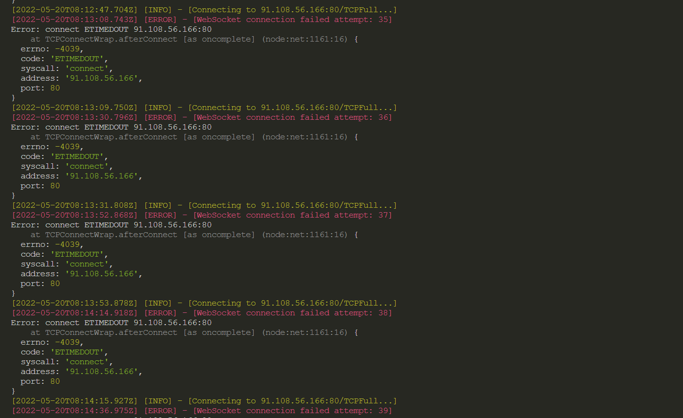 Websocket Connection Failed · Issue 328 · Gram Jsgramjs · Github 1541