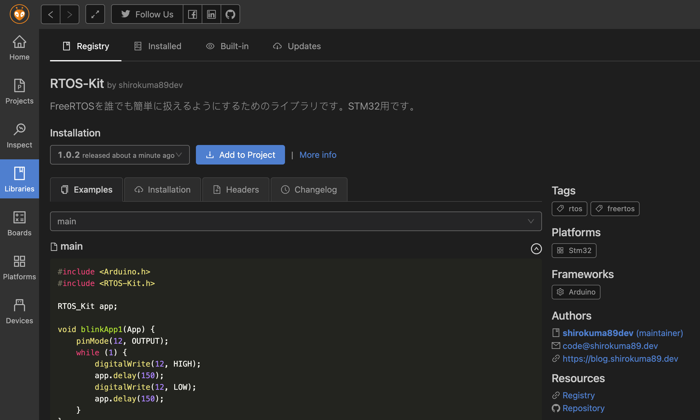 GitHub - shirokuma89dev/RTOS-Kit: 誰でも簡単にFreeRTOSで並行処理