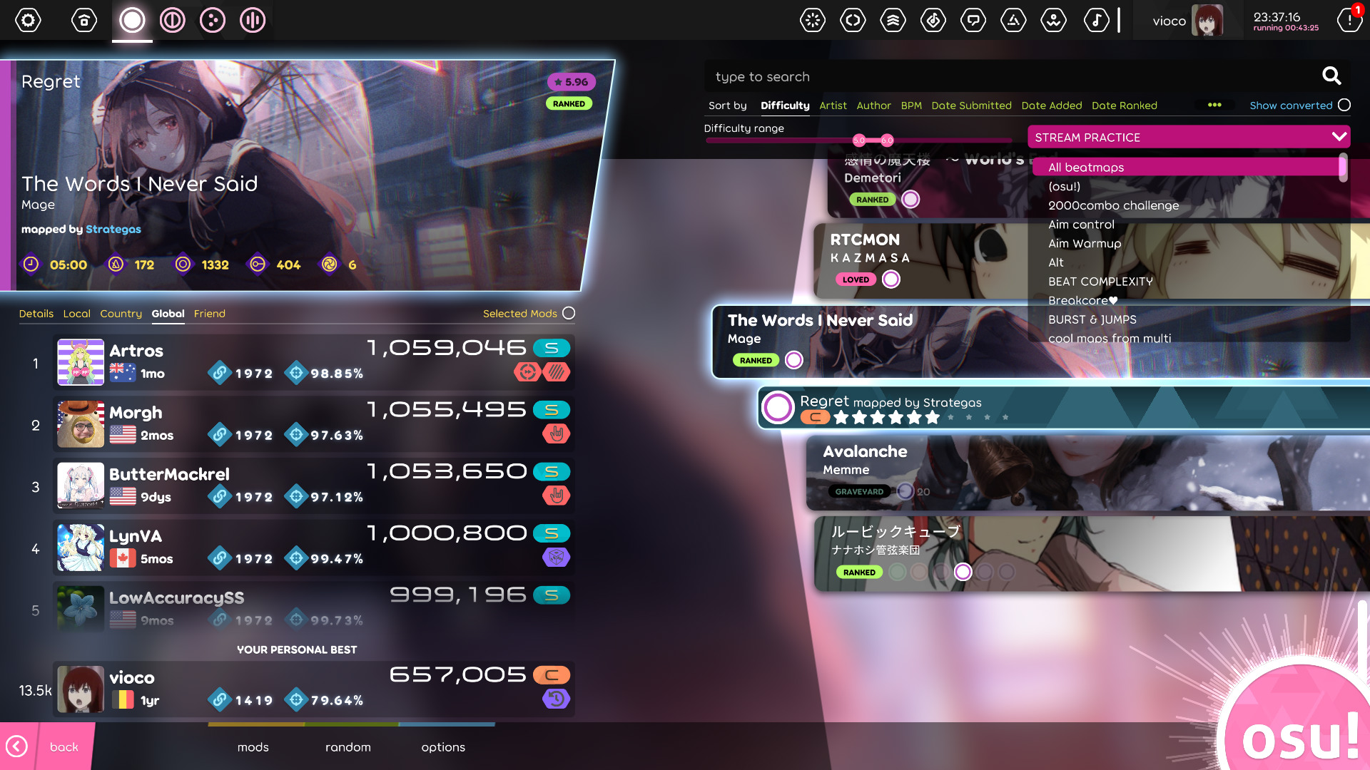 press and hold to select an option in a dropdown menu · ppy osu ...